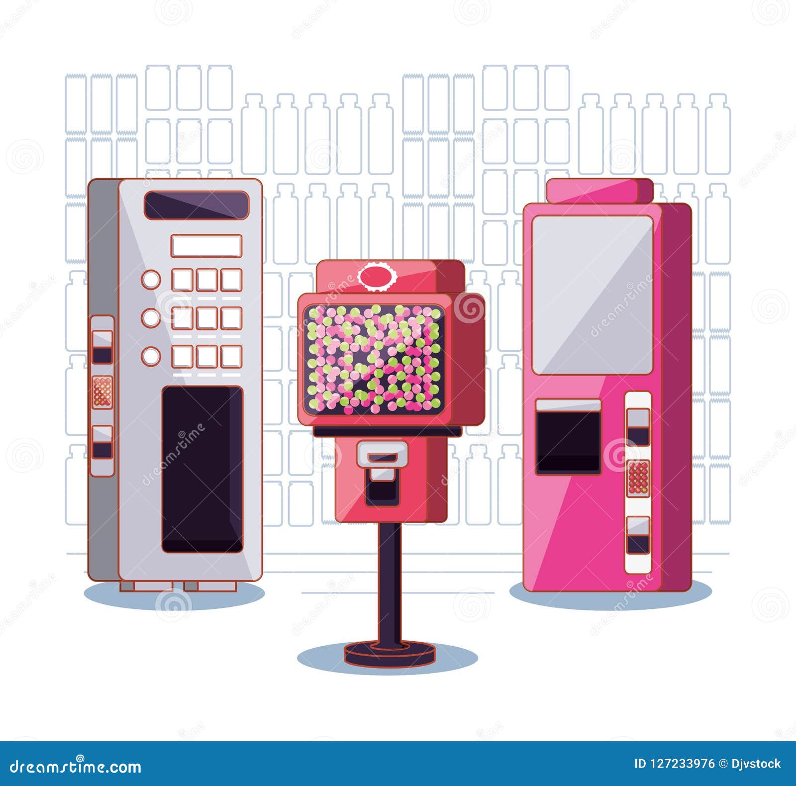 Set of Dispenser Machines Electronics Stock Vector - Illustration of ...