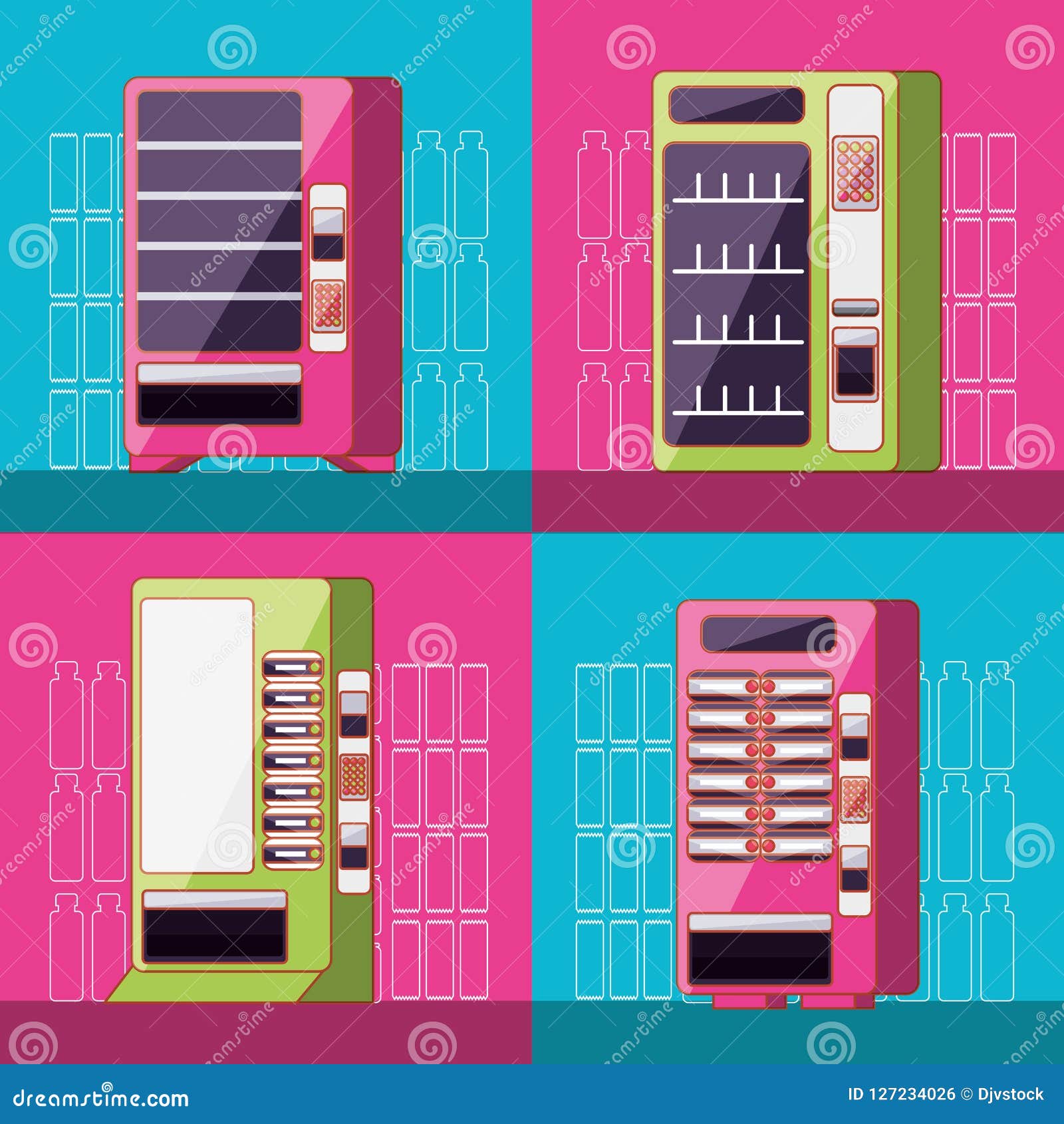 Set of Dispenser Machines Electronics Stock Vector - Illustration of ...