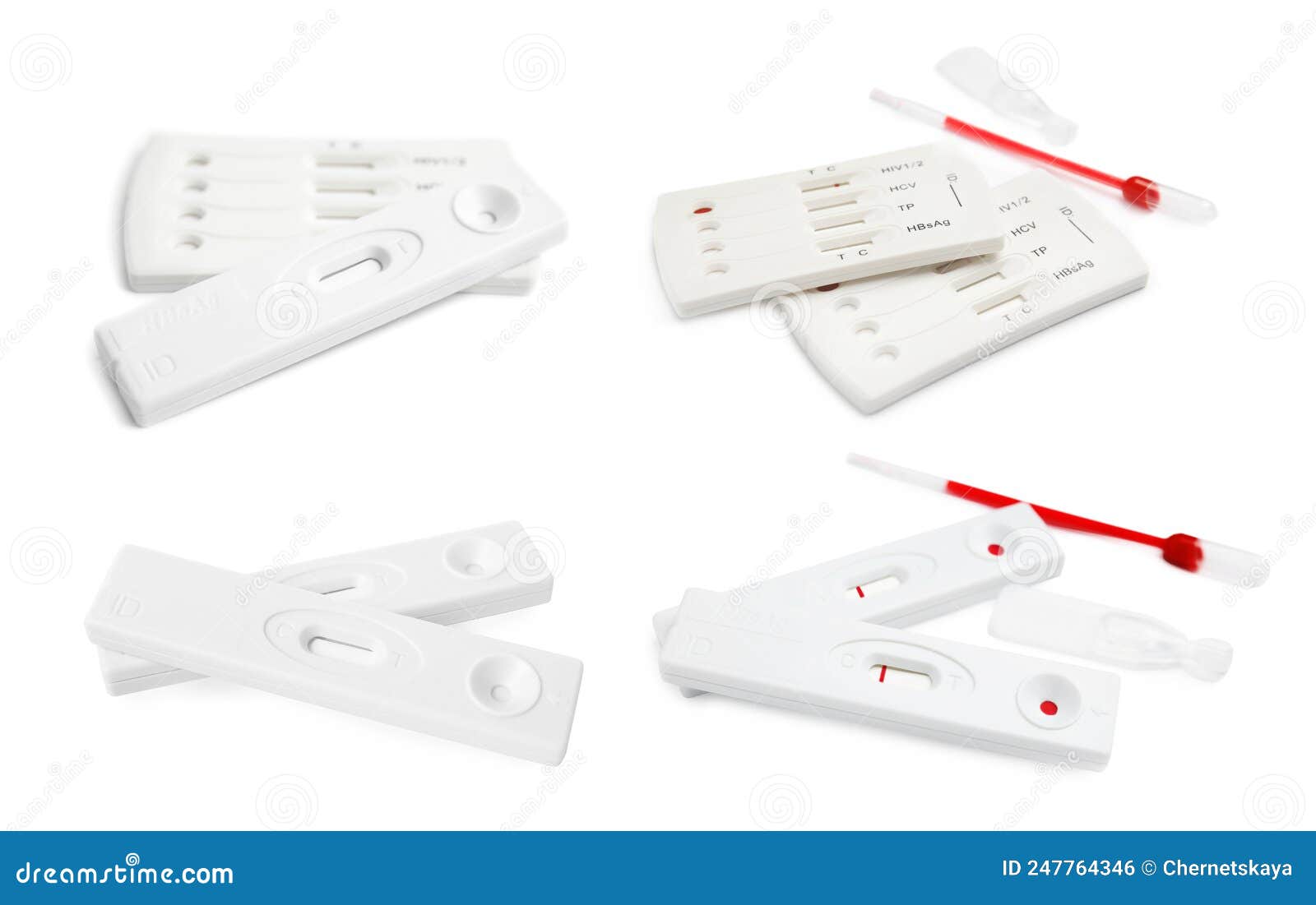Set with Disposable Express Test Kits for Hepatitis on White Background ...