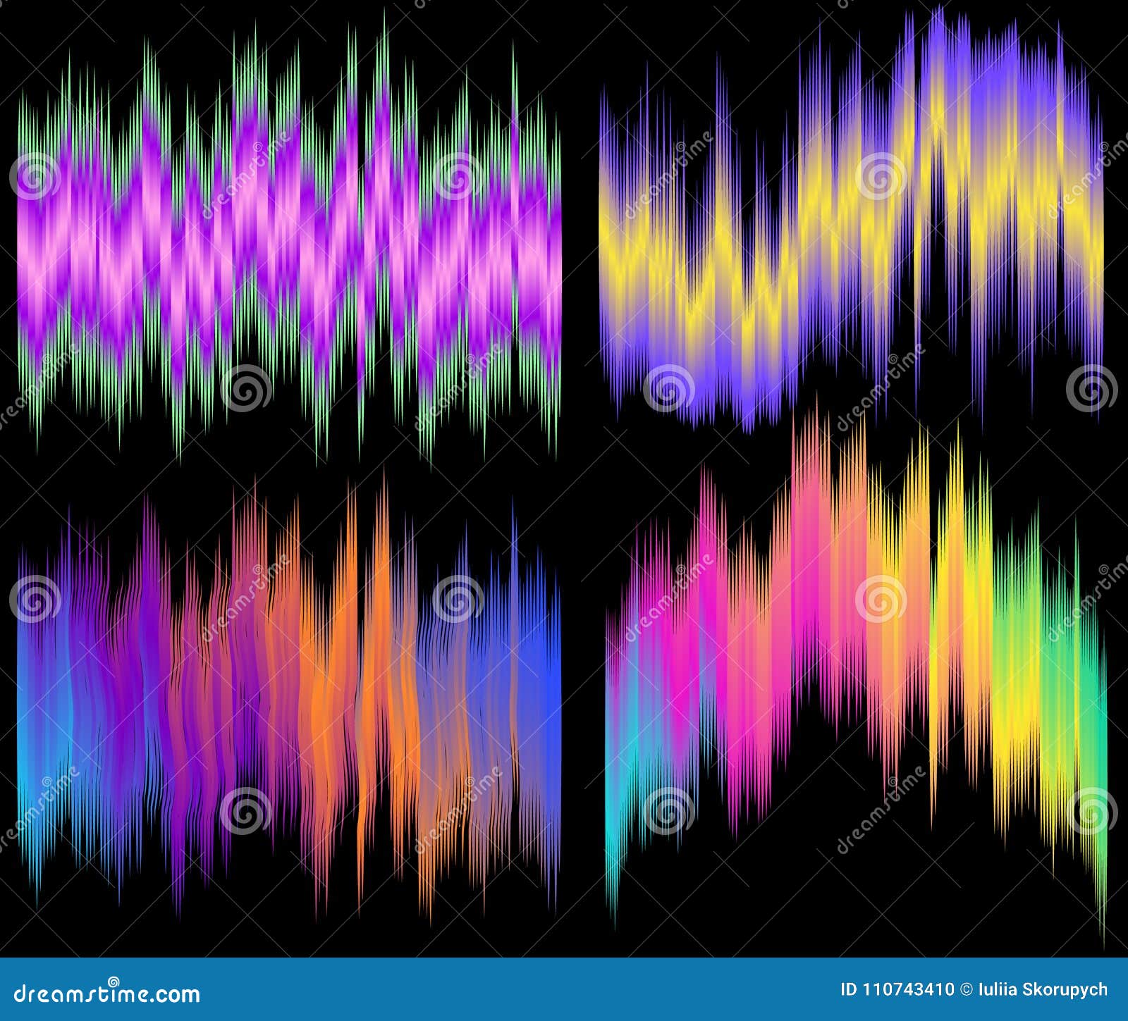 Set of distorted lines stock vector. Illustration of chaos - 110743410