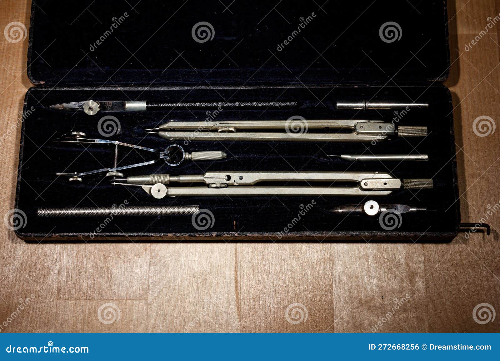 Set of Divider, Compass Inside a Box Stock Photo - Image of geometry ...