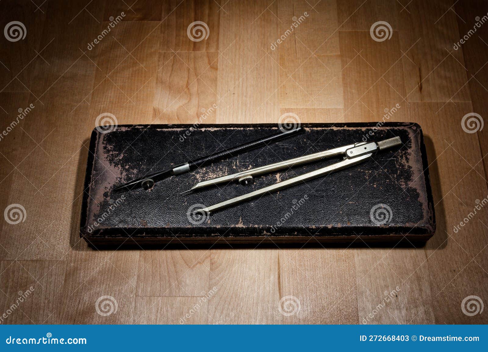 Set of Divider, Compass Inside a Box Stock Image - Image of compass ...