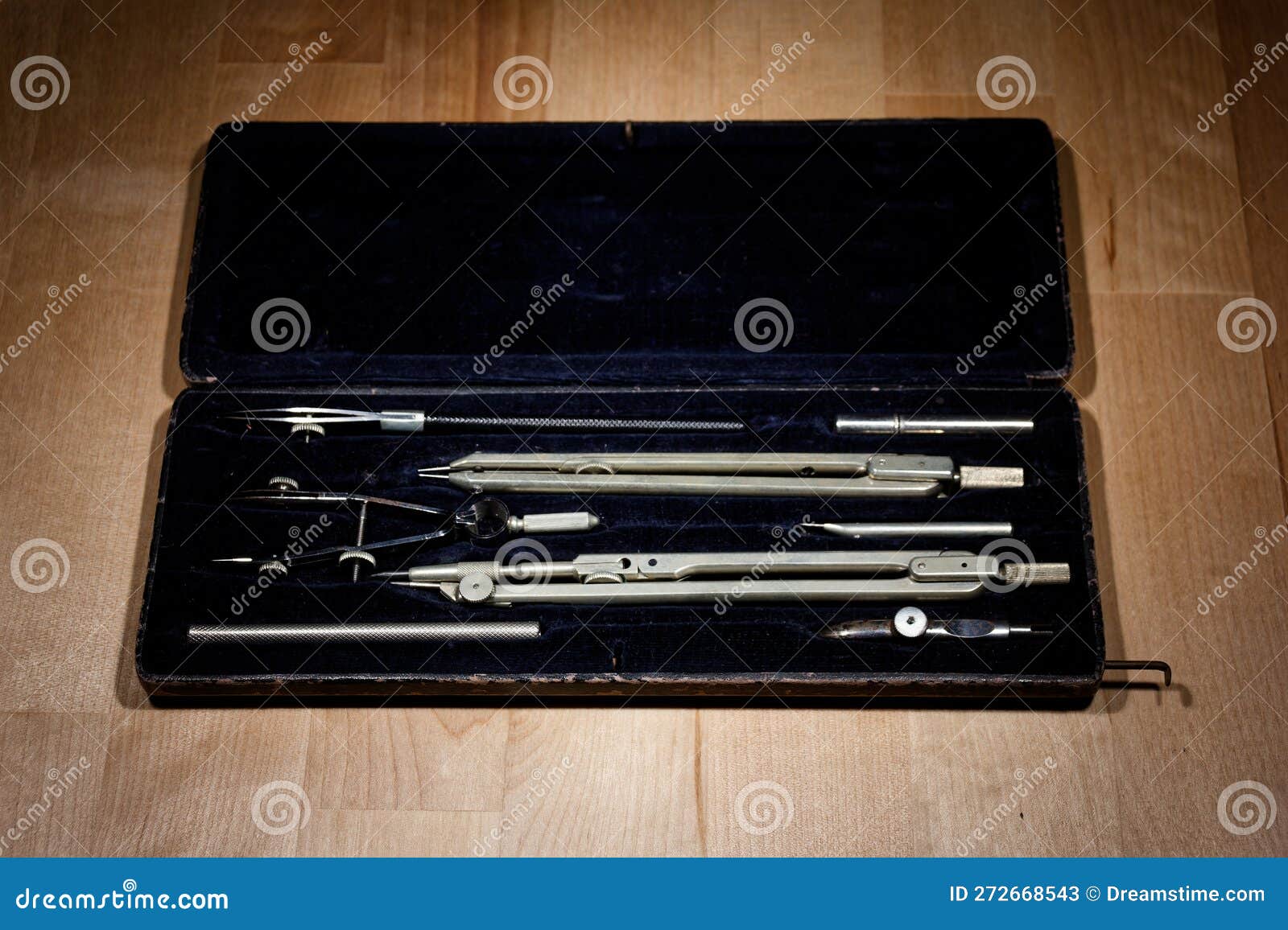 Set of Divider, Compass Inside a Box Stock Image - Image of element ...