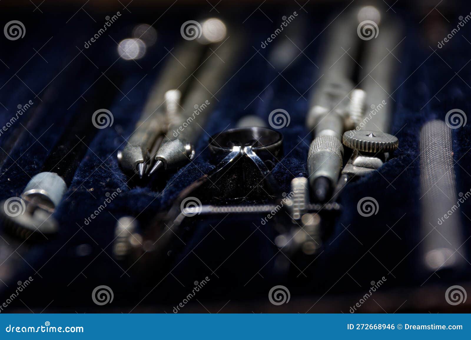 Set of Divider, Compass Inside a Box Stock Photo - Image of isolated ...