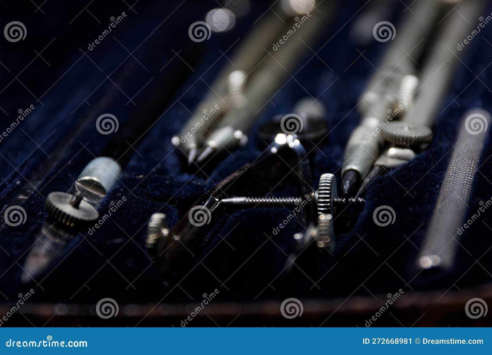 Set of Divider, Compass Inside a Box Stock Image - Image of sign ...