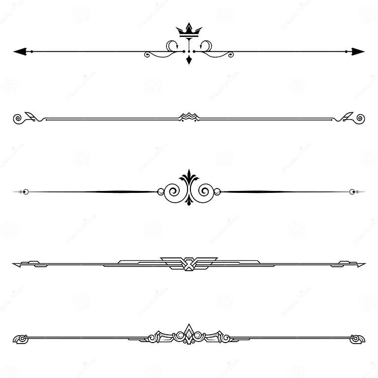 Set of Dividers in Border, Vector Decorative Design Elements Stock ...