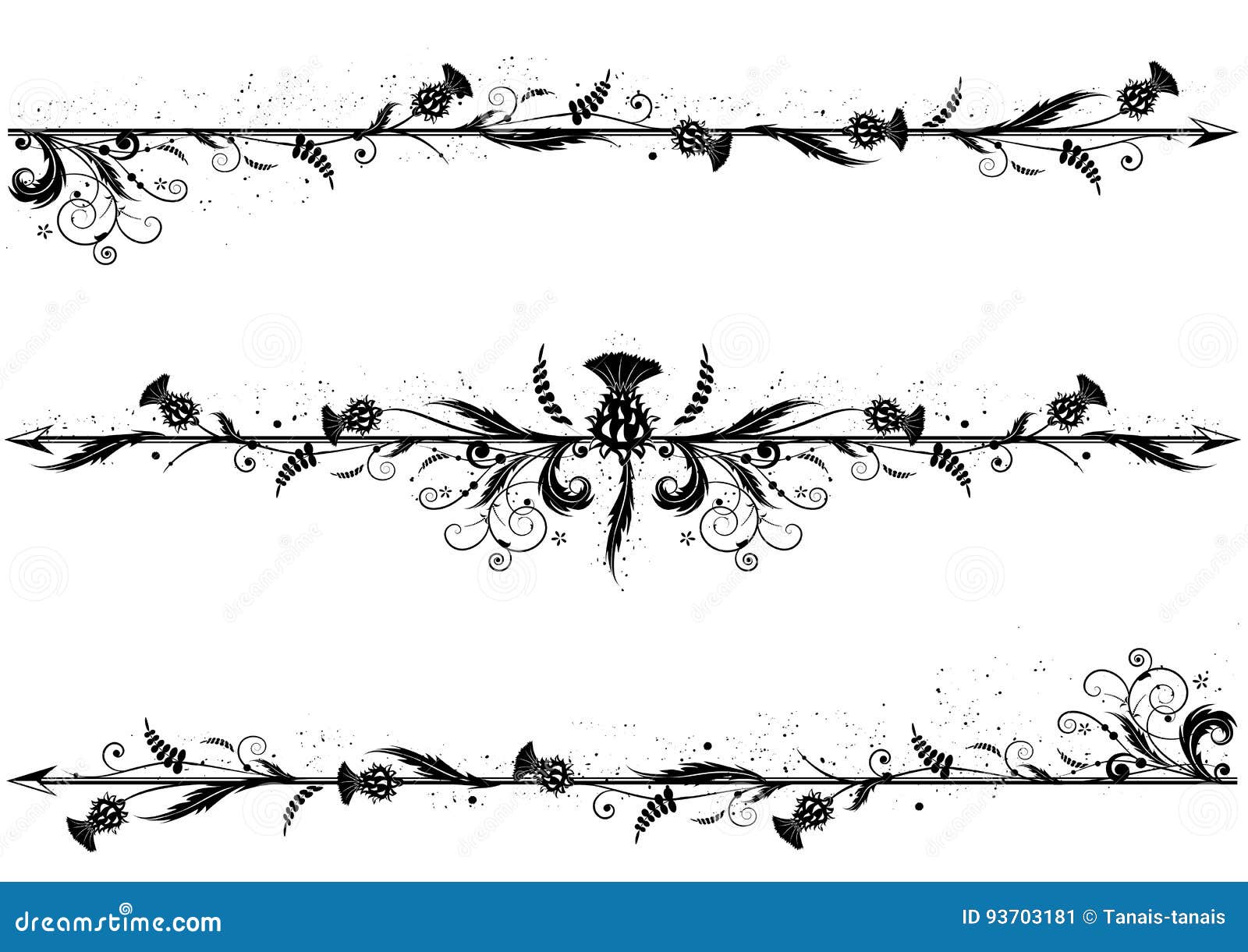 Thistle Border Vector Illustration | CartoonDealer.com #94230944