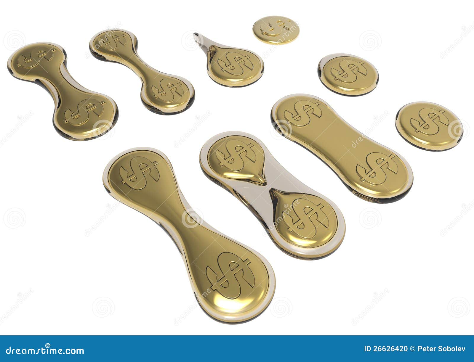 Set of dividing coins stock illustration. Illustration of growth - 26626420