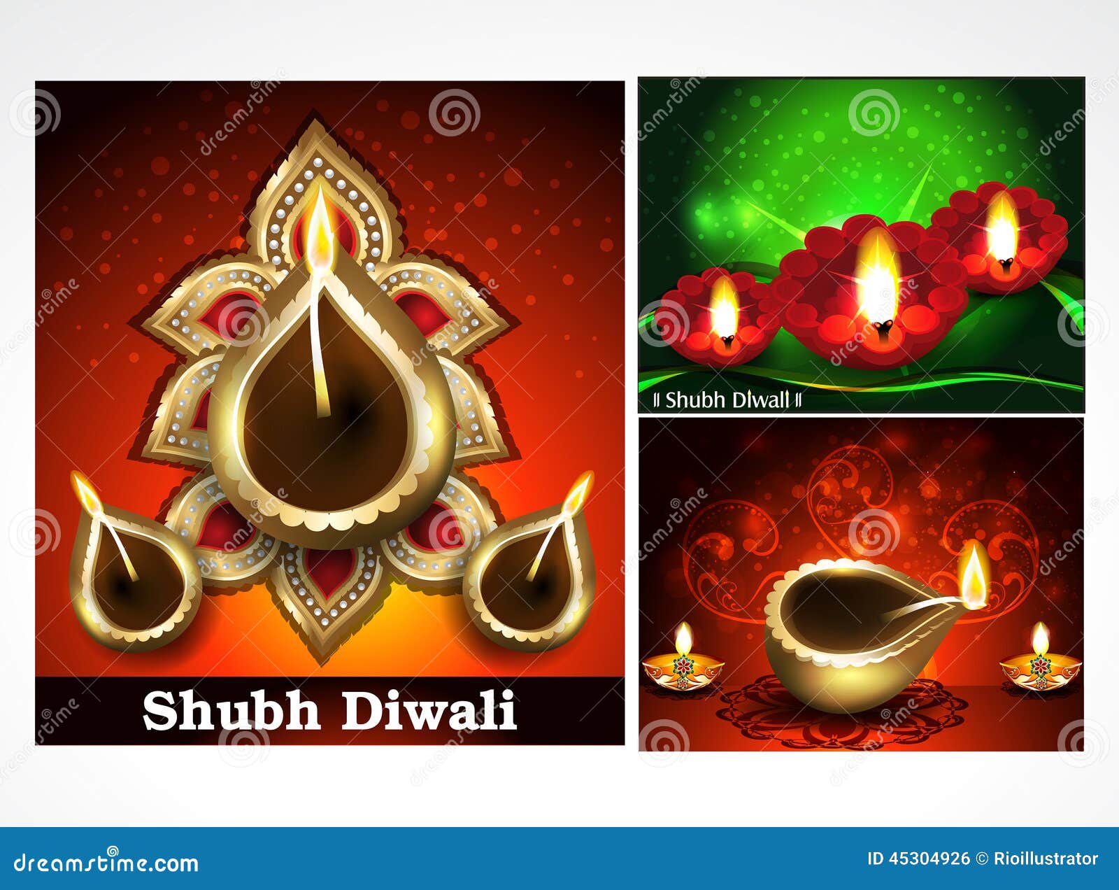 SET of DIWALI DEEPAK stock vector. Illustration of decoration - 45304926