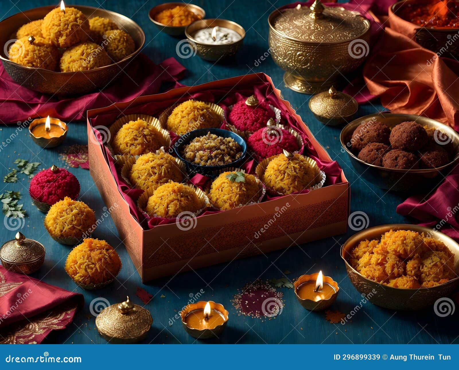 A set of Diwali foods stock image. Image of flower, holiday - 296899339