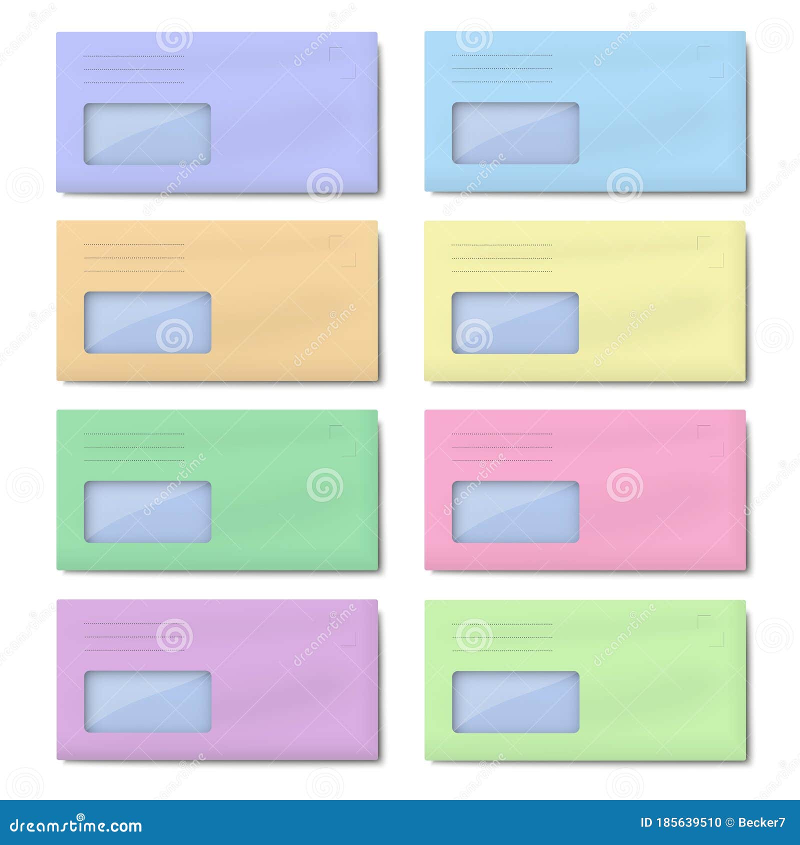 Color Envelopes Cartoon Vector | CartoonDealer.com #100840499
