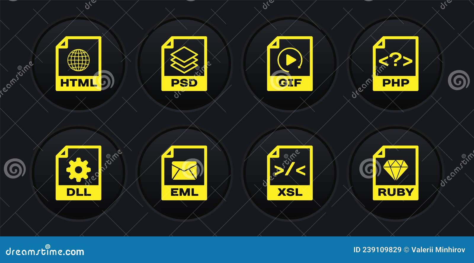 Set DLL File Document, PHP, EML, XSL, GIF and PSD Icon. Vector Stock ... Set DLL File Document, PHP, EML, XSL, GIF and PSD Icon. Vector Stock ...
