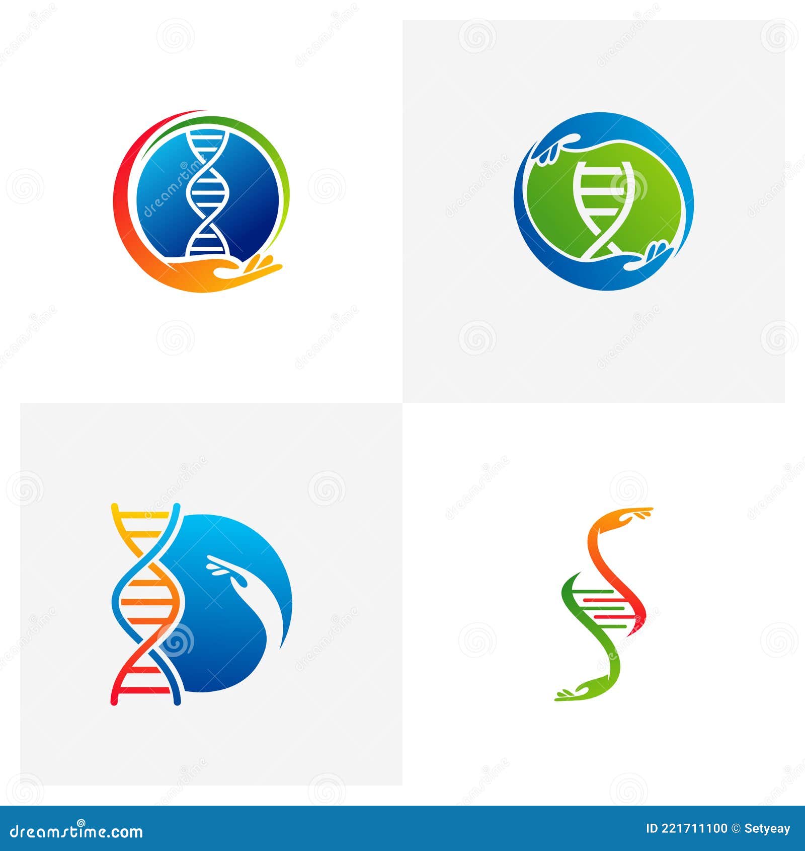 Set of DNA Care Logo Vector Template, Creative DNA Logo Design Concepts ...
