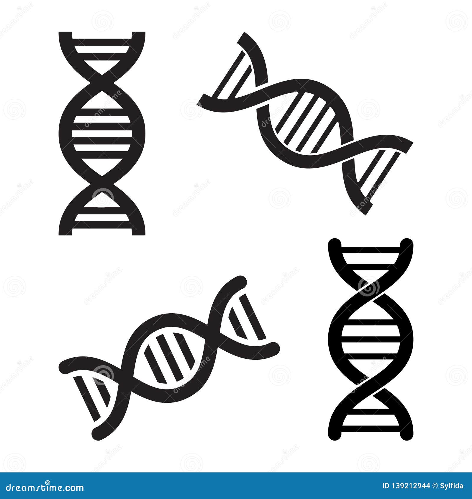 Set of DNA Icons. Vector Illustration Stock Illustration - Illustration ...