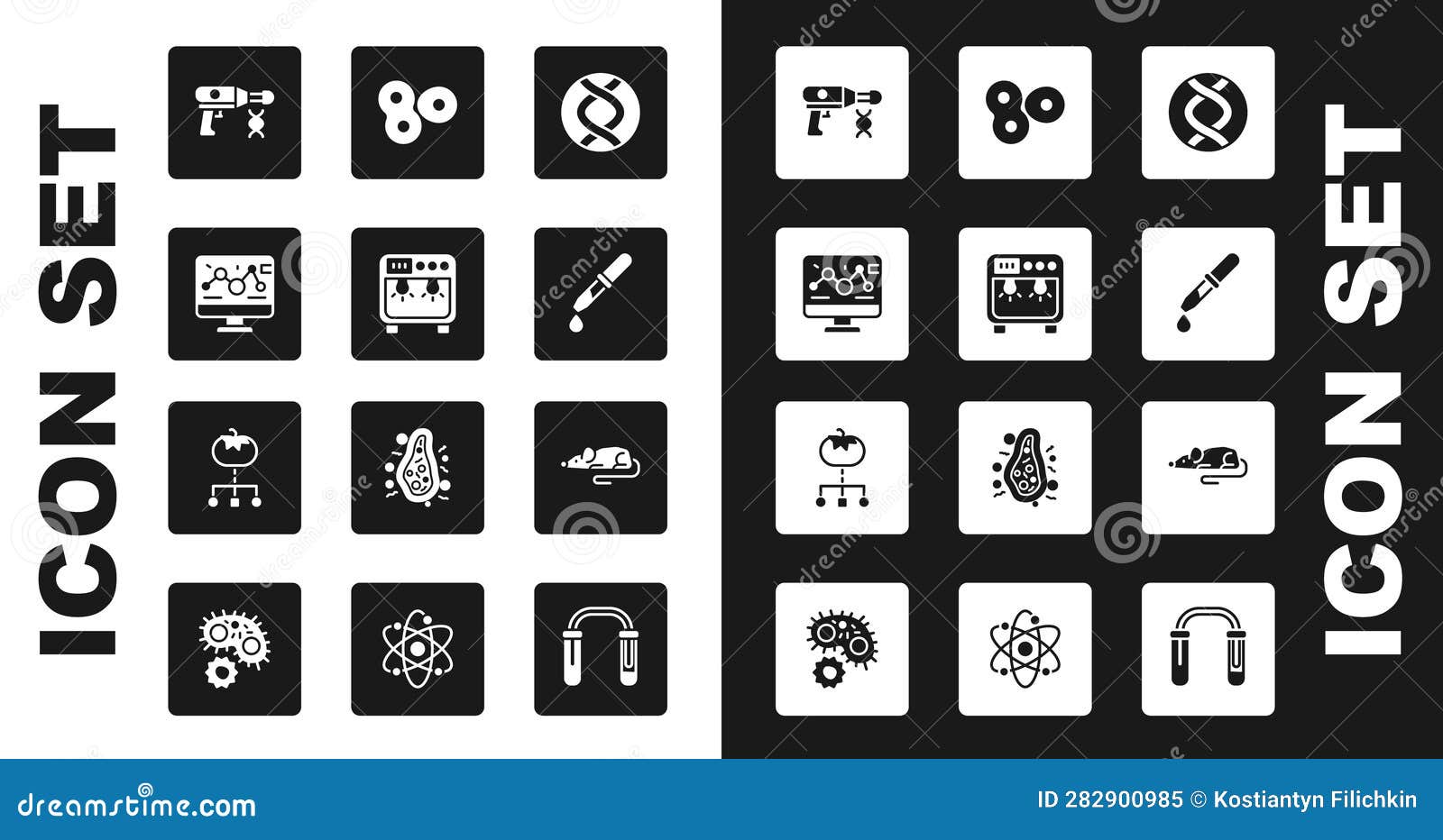Set DNA Symbol, Biosafety Box, Genetic Engineering Modification ...