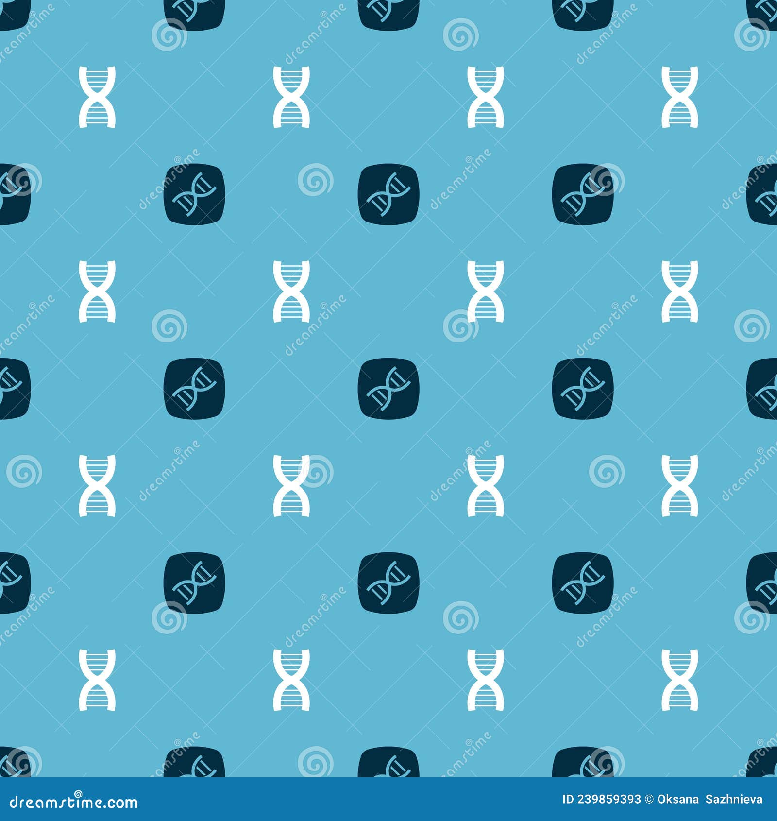 Set DNA Symbol and on Seamless Pattern. Vector Stock Vector ...