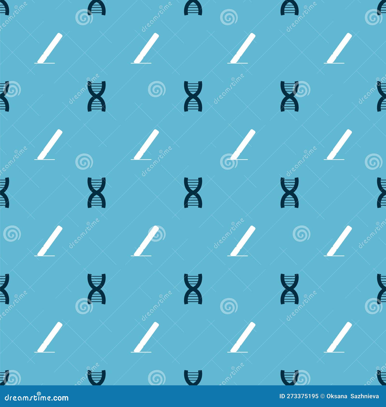 Set DNA Symbol and Surgery Scalpel on Seamless Pattern. Vector Stock ...