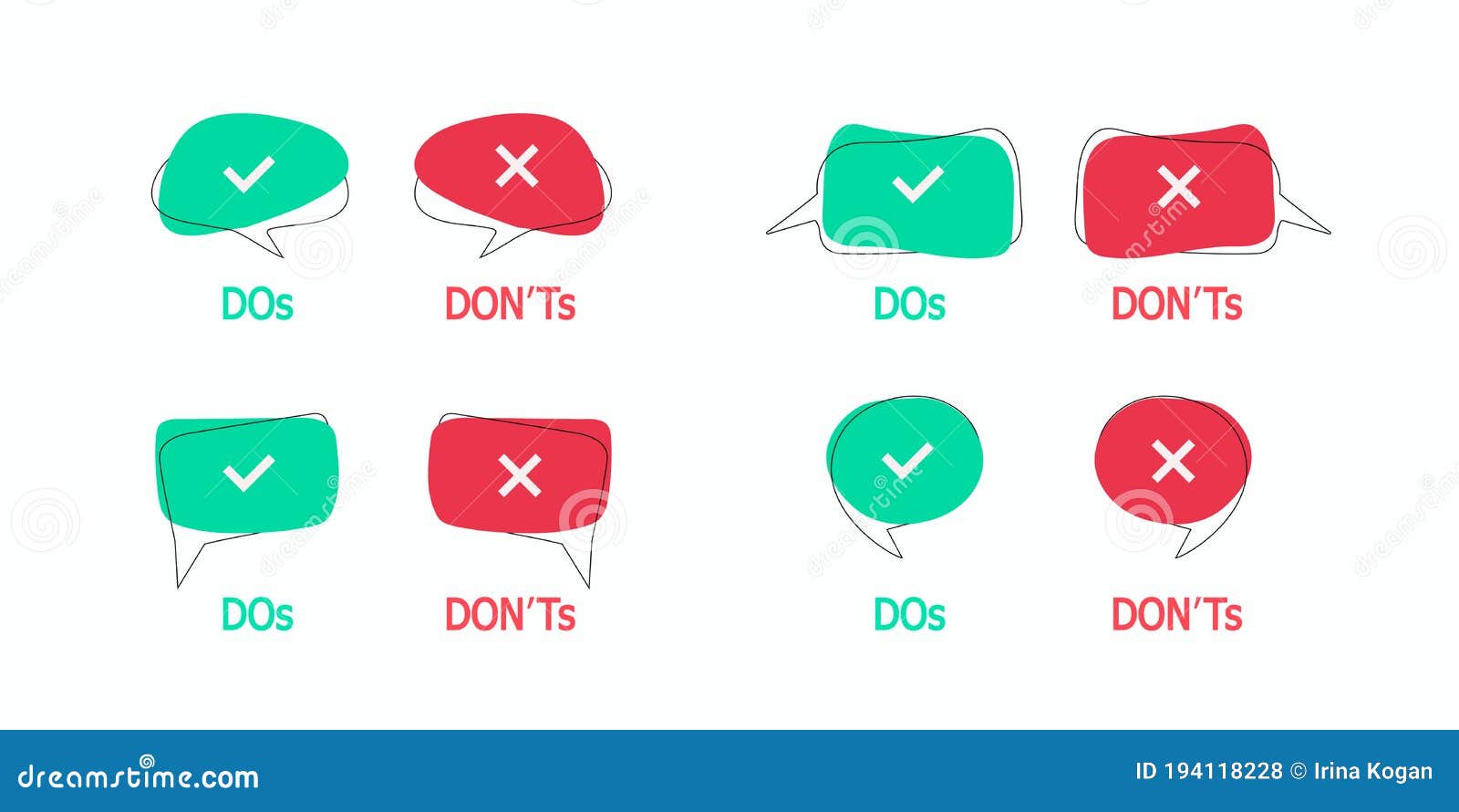 Set of Do and Dont Check Tick Mark and Red Cross Vector Isolated Icons ... Set of Do and Dont Check Tick Mark and Red Cross Vector Isolated Icons ...