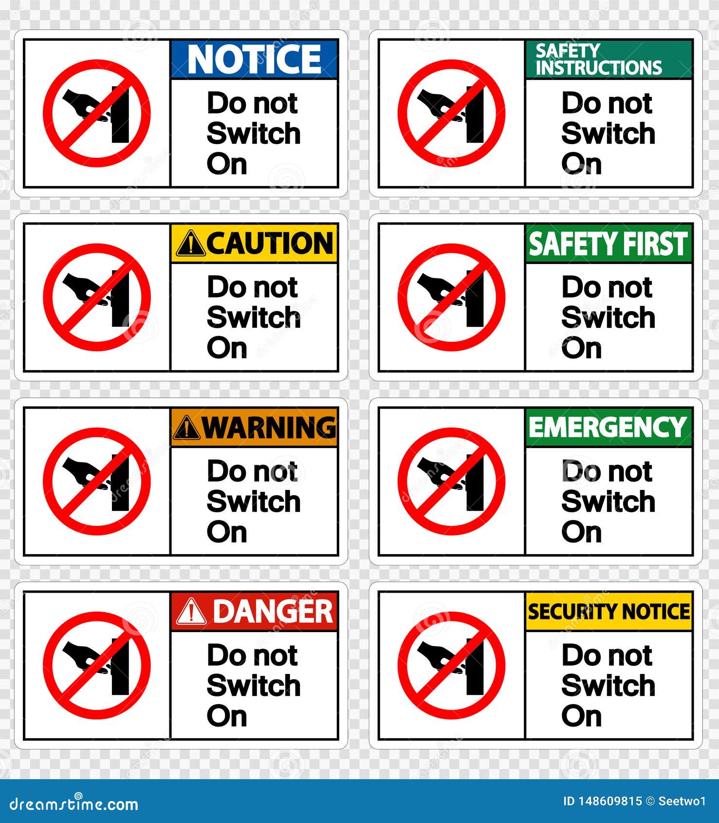 Set Do Not Touch Sign Label on Transparent Background,Vector ...