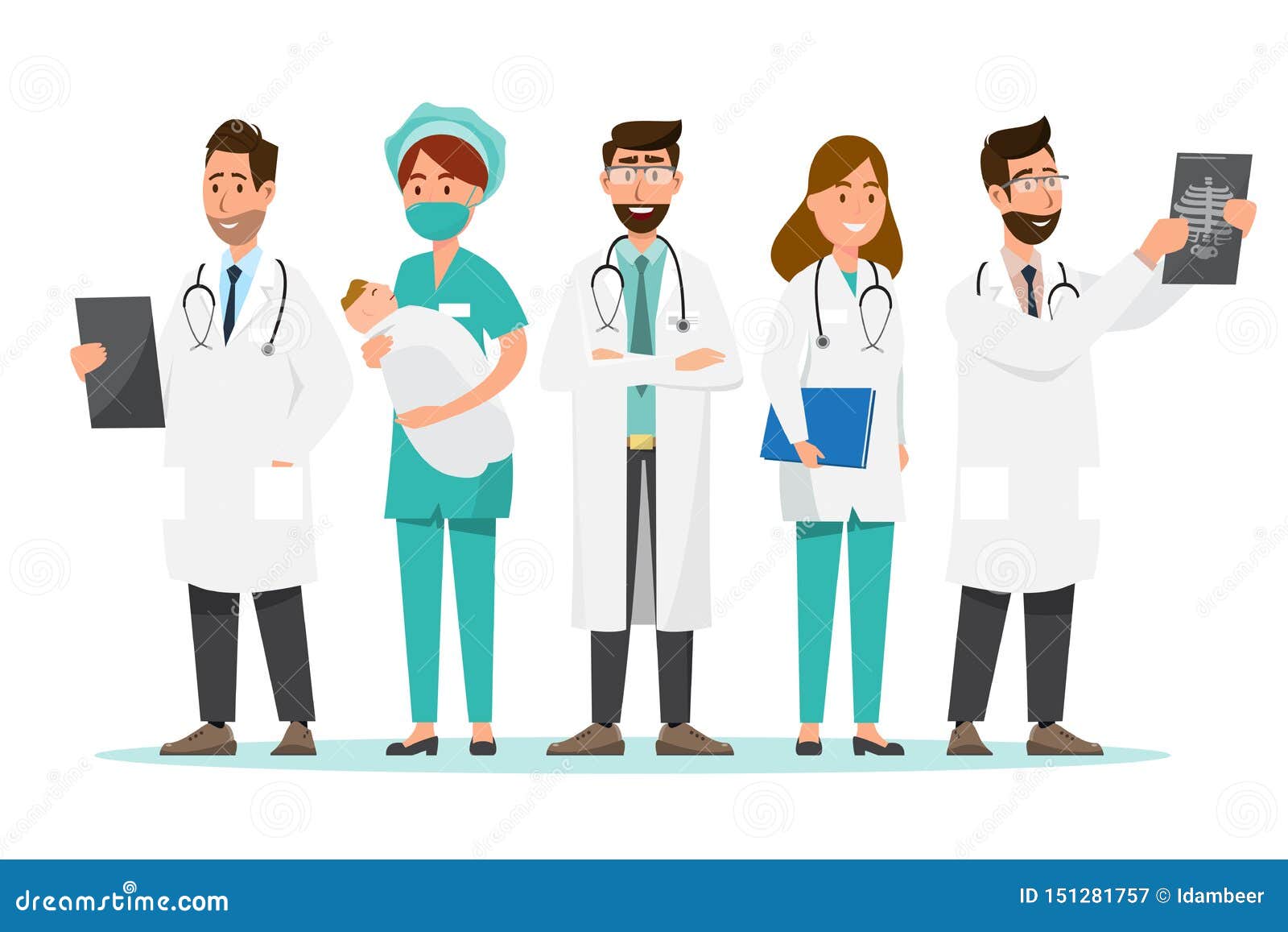 Set of Doctor Cartoon Characters. Medical Staff Team Concept Stock ... Set of Doctor Cartoon Characters. Medical Staff Team Concept Stock ...