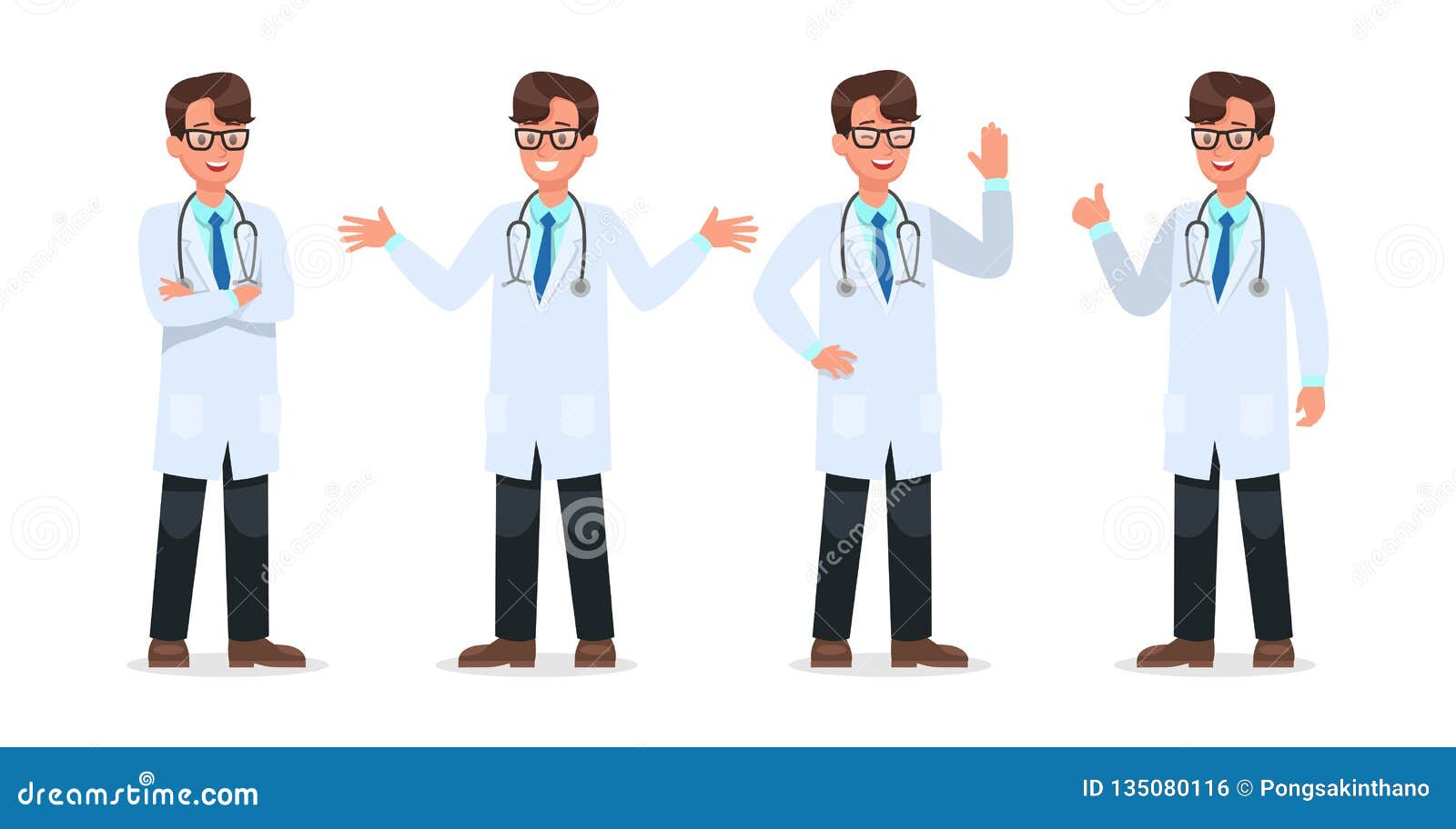 Set of Doctor Character Design. No10 Stock Vector - Illustration of ...