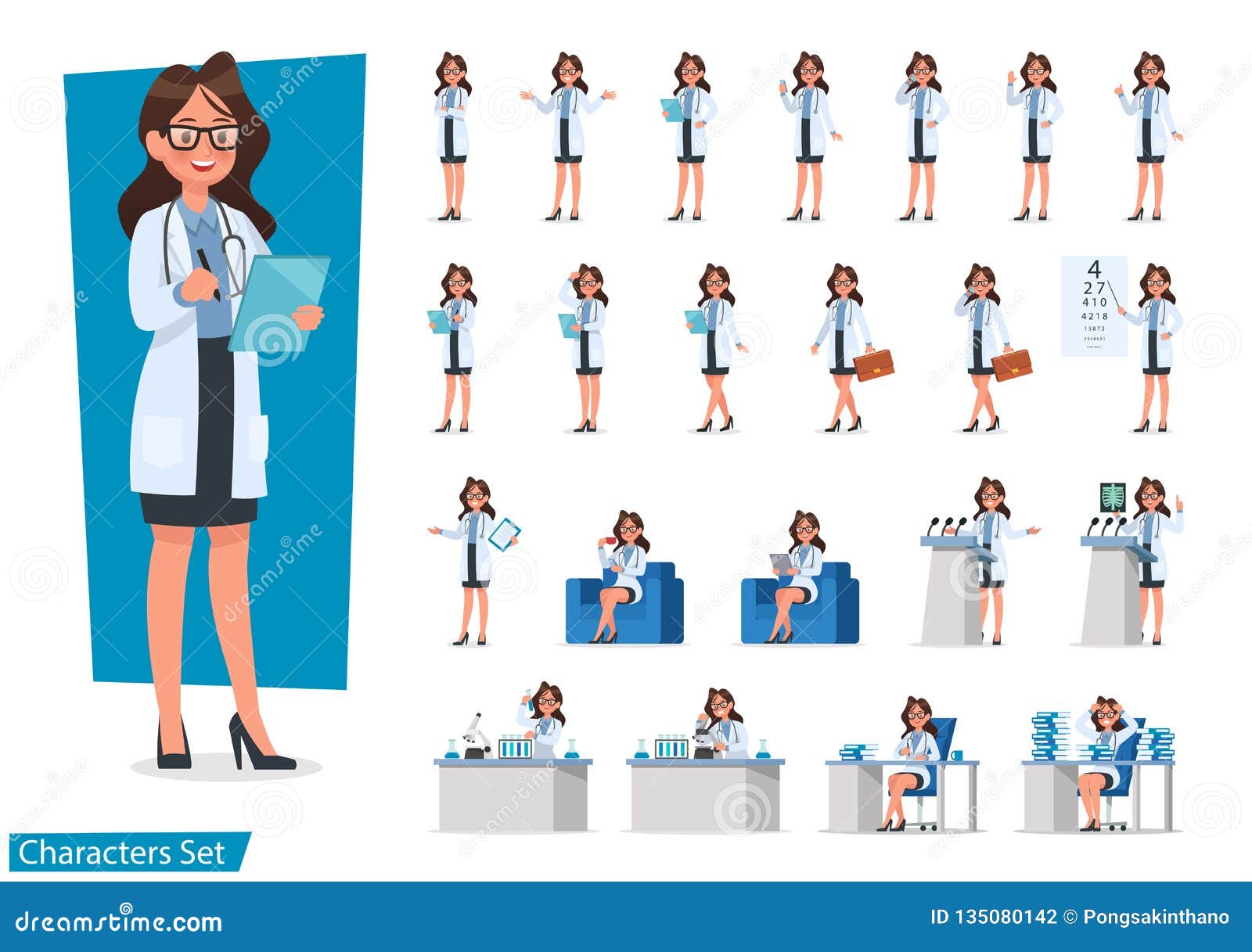 Doctor Character Advising Patient In Hospital Cartoon Vector ...