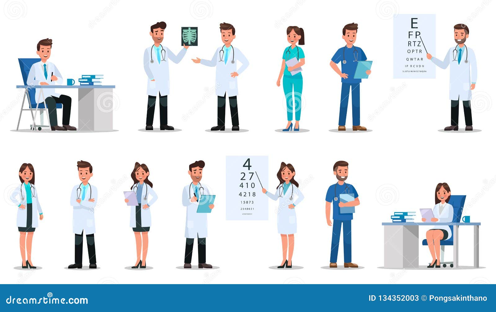 Set of Doctor Character Design Stock Vector - Illustration of ...
