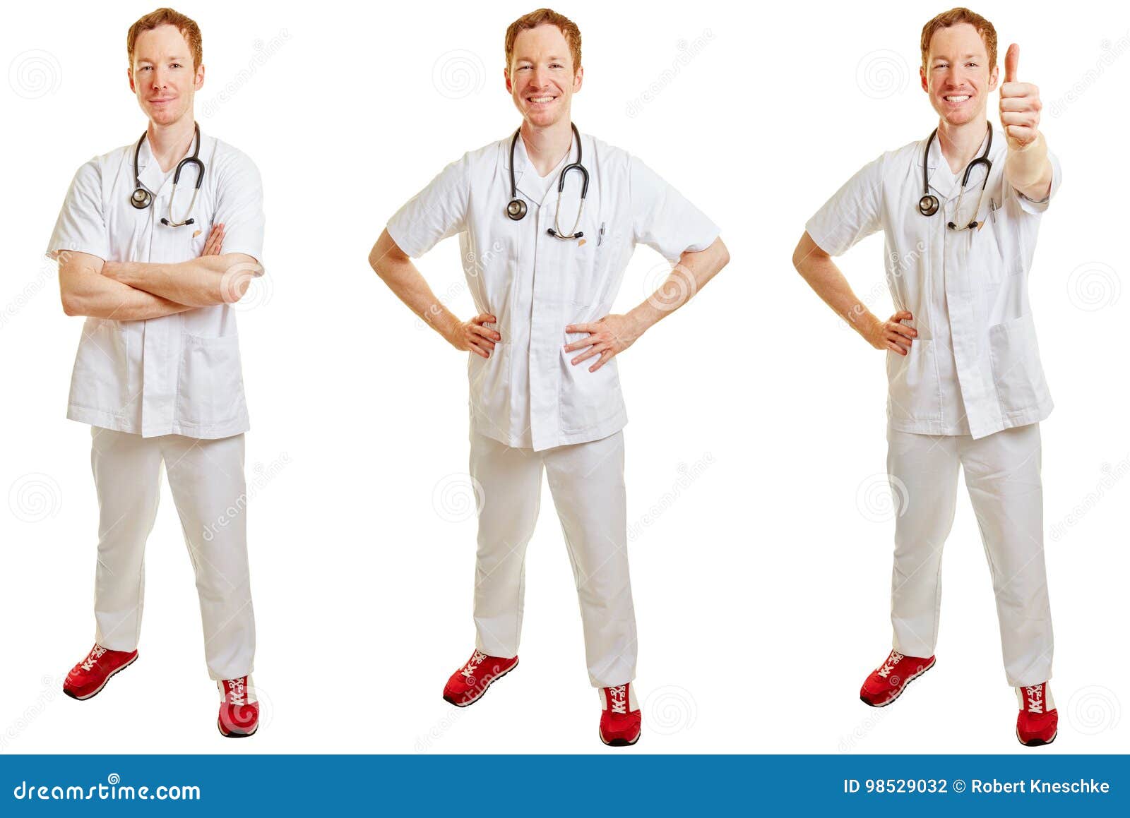 Set of a Doctor in Different Positions Stock Photo - Image of coat ...