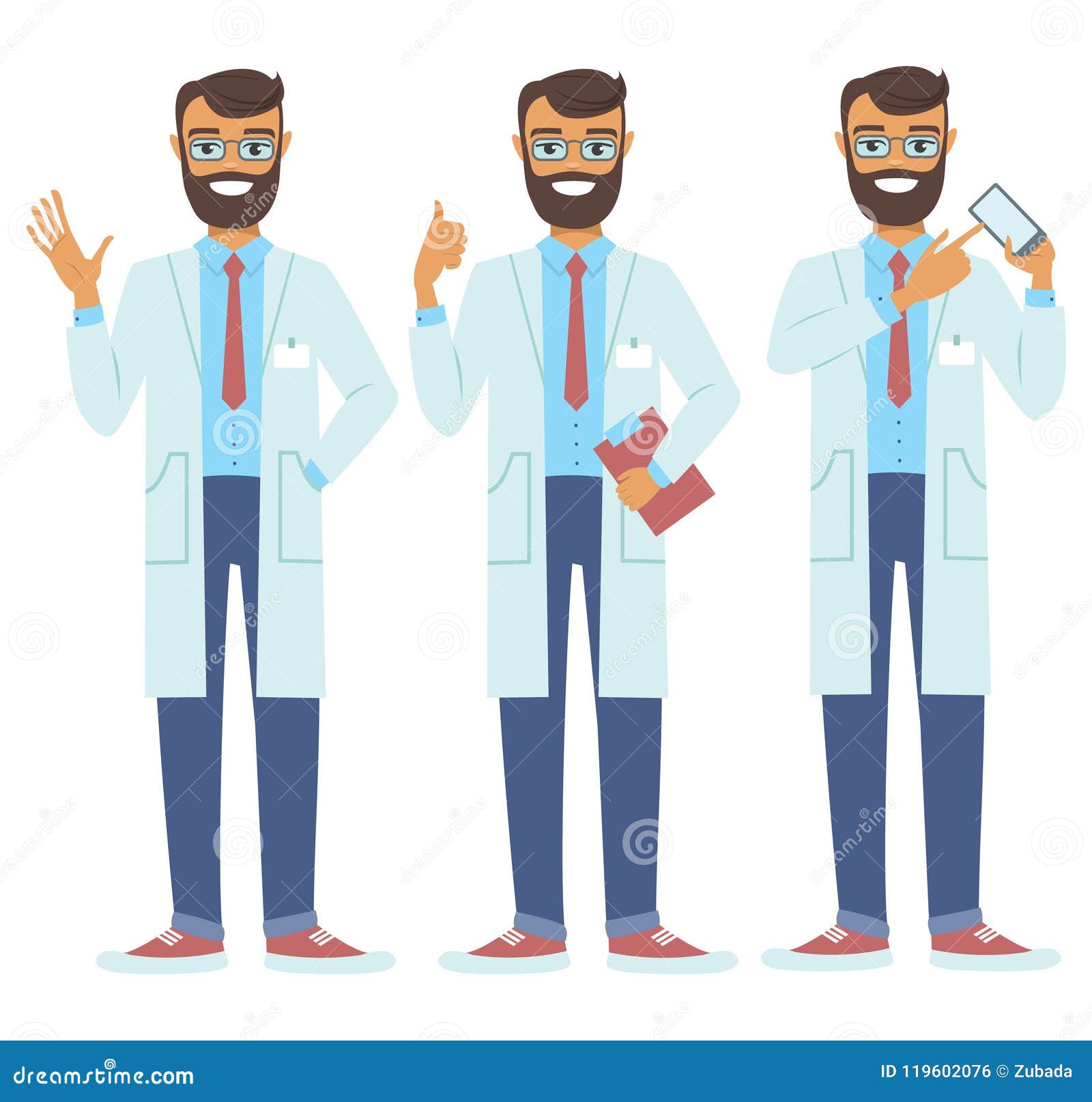 Set of doctors characters stock vector. Illustration of close - 119602076