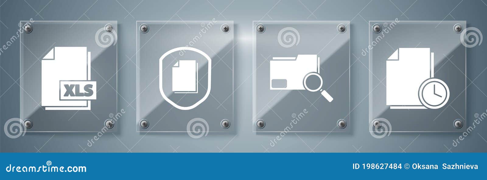 Set Document with Clock, Search Concept with Folder, Document ... Set Document with Clock, Search Concept with Folder, Document ...