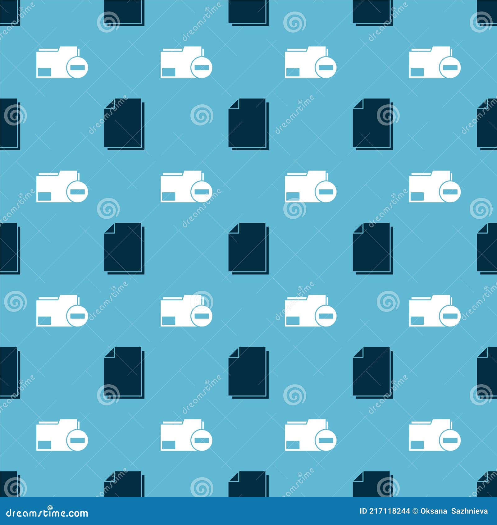 Set Document and Document Folder with Minus on Seamless Pattern. Vector ... Set Document and Document Folder with Minus on Seamless Pattern. Vector ...