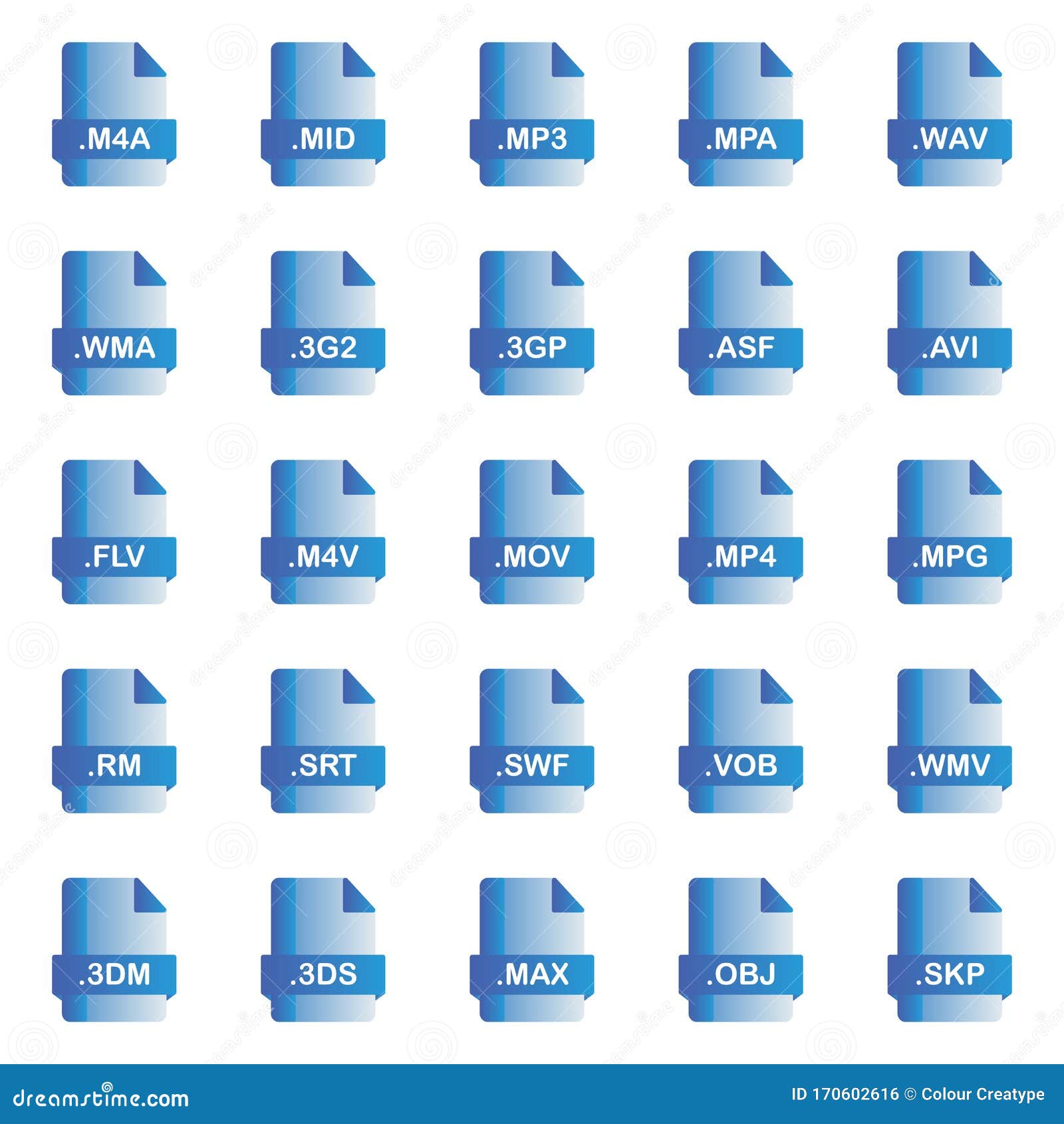Set of Document File Formats and Labels Icons. Vector Illustration ...