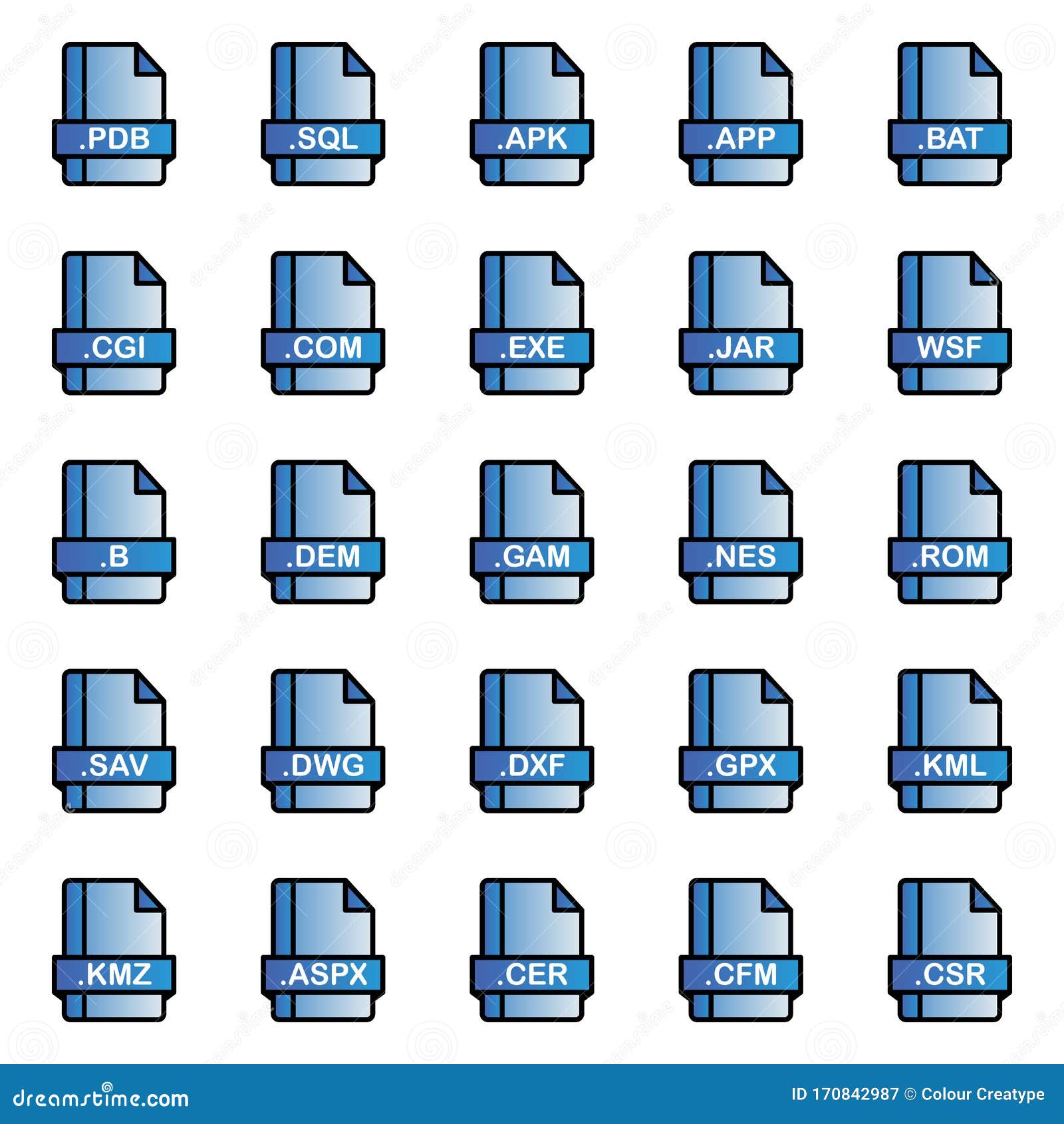 Set of Document File Formats and Labels Icons. Vector Illustration ... Set of Document File Formats and Labels Icons. Vector Illustration ...