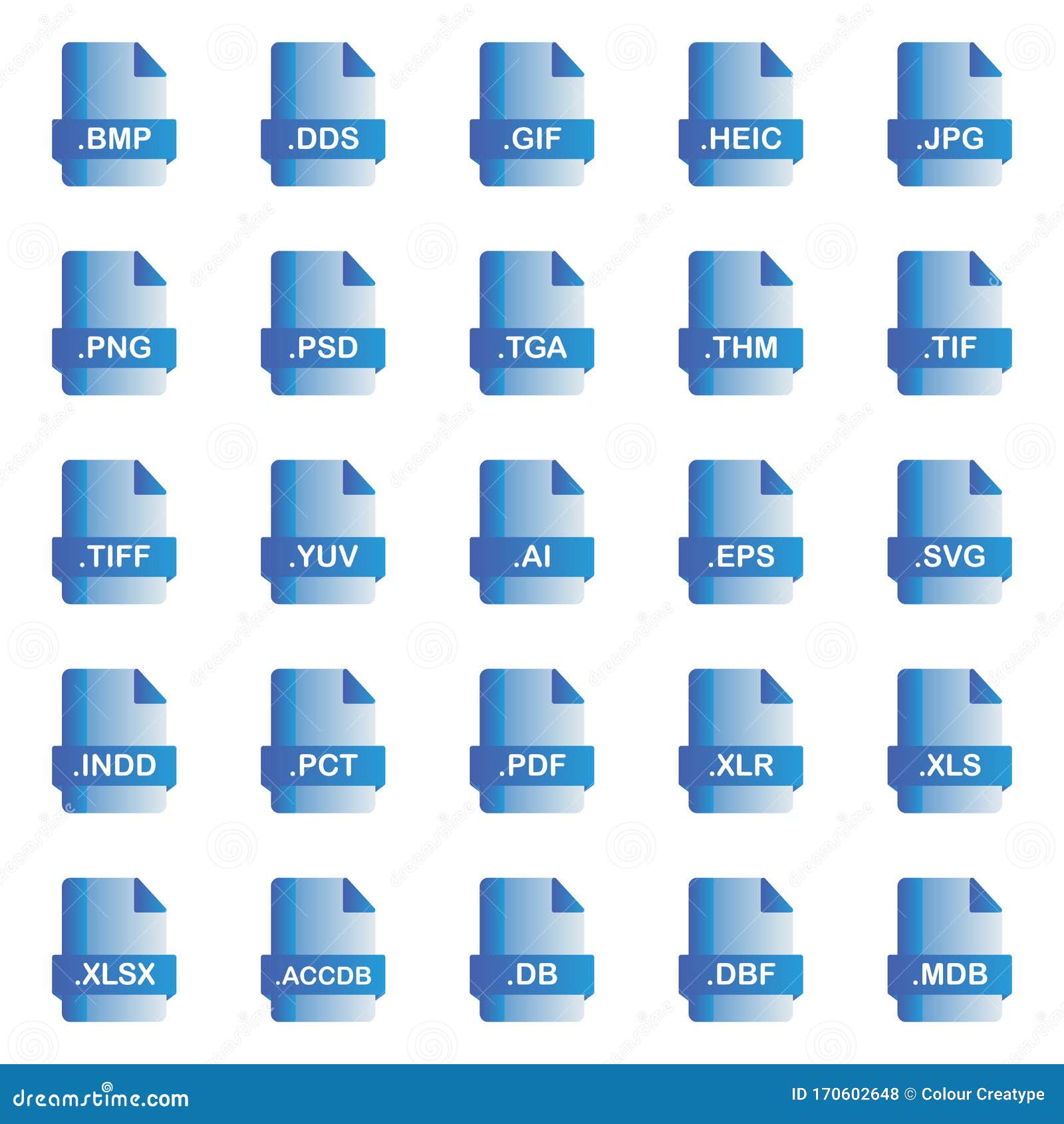 Set of Document File Formats and Labels Icons. Vector Illustration ...