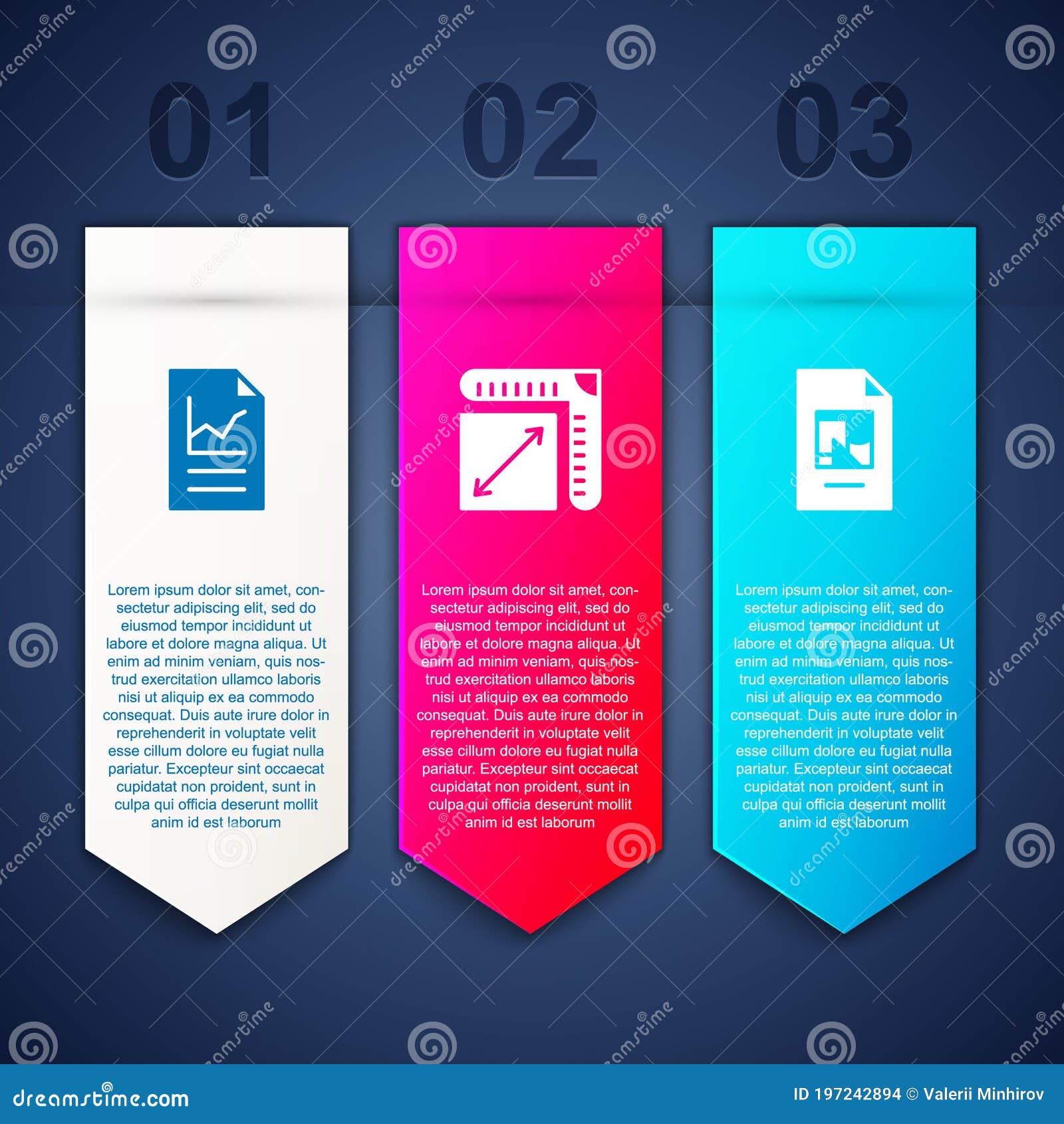 Set Document with Graph Chart, Paper Size and File Document. Business ...