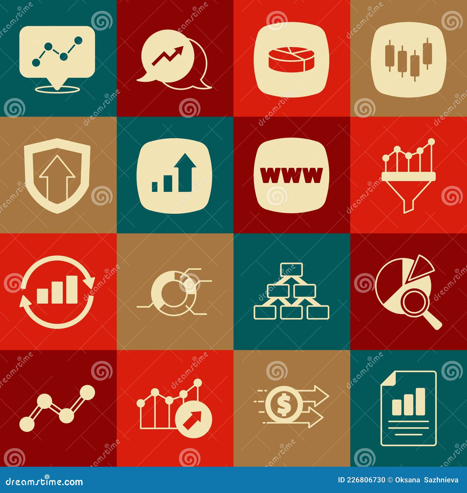 Set Document With Graph Chart, Search Data Analysis, Sales Funnel, Pie ... Set Document With Graph Chart, Search Data Analysis, Sales Funnel, Pie ...