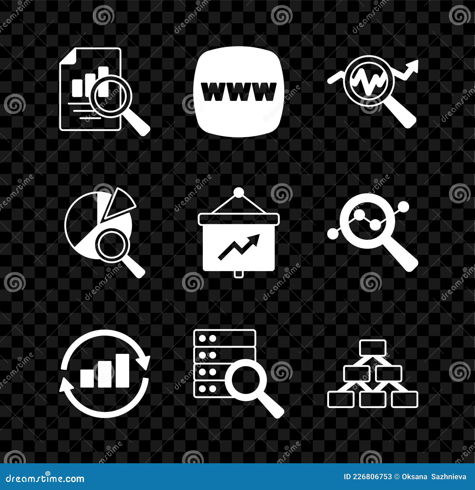 Set Document With Graph Chart, Website Template, Search Data Analysis ... Set Document With Graph Chart, Website Template, Search Data Analysis ...