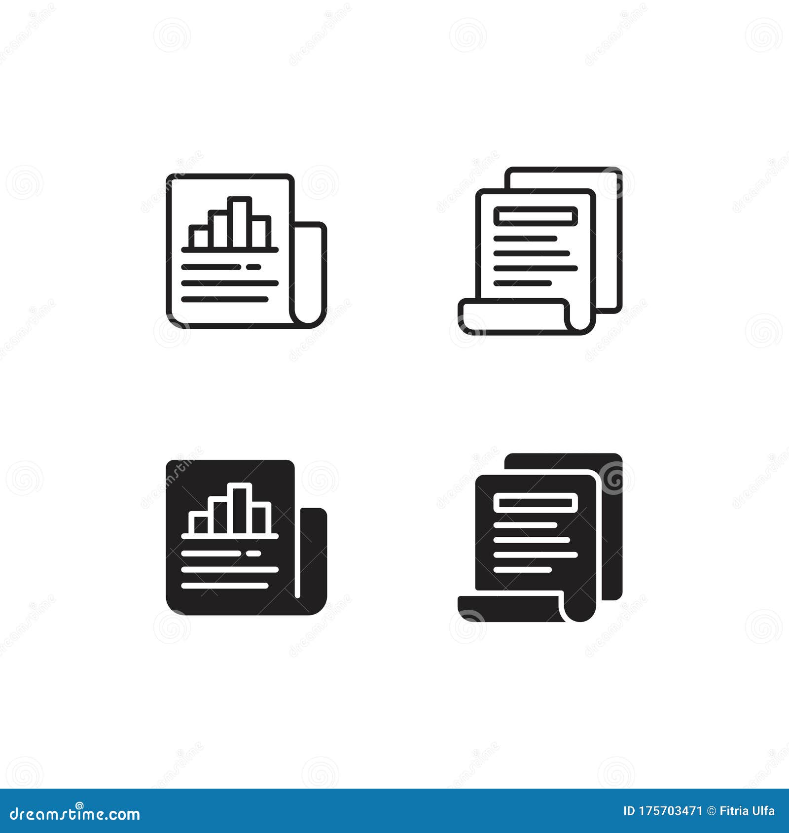 Set of Document Icon Isolated on White Background. Designed in Various ...