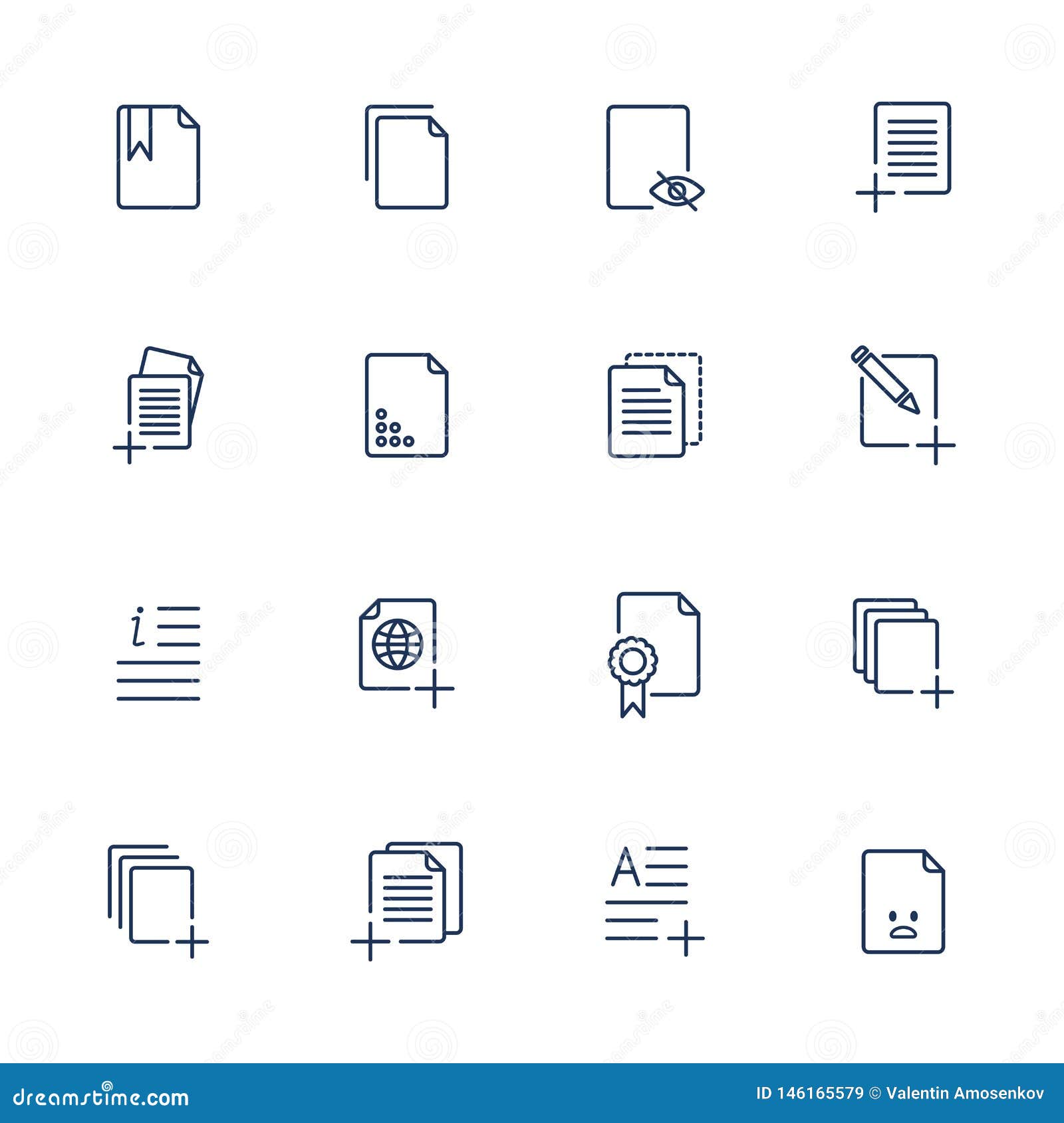 Set Document Icons, Paper Icons Stock Vector - Illustration of form ...