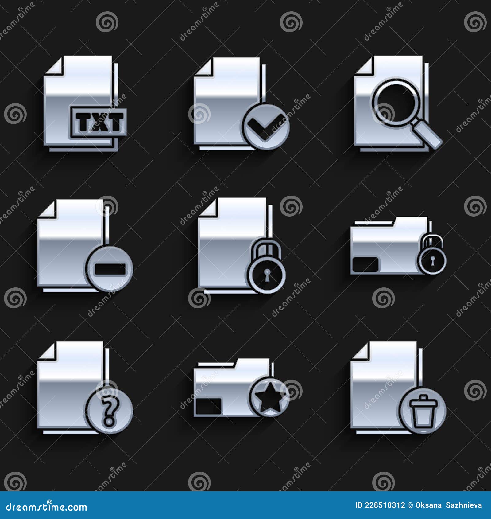 Set Document And Lock, Folder With Star, Delete File Document, Folder, Unknown, Minus, Search ...