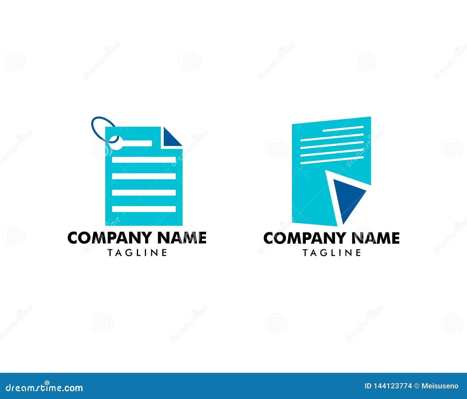 Set of Document or Paper Sheet Logo Design Stock Vector - Illustration ...