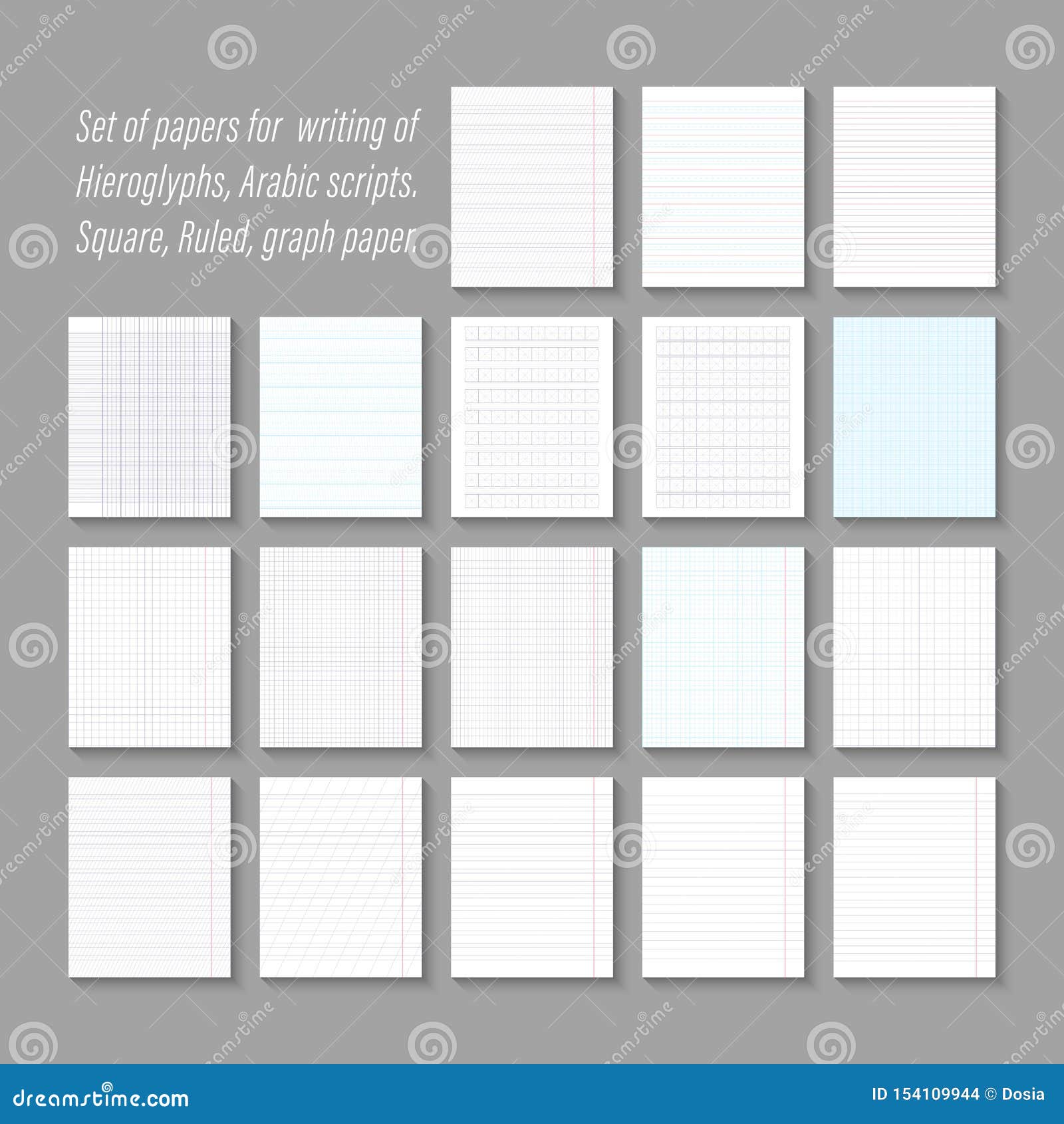 Square Ruled Notebook Or Exercise Book Page Cartoon Vector ...