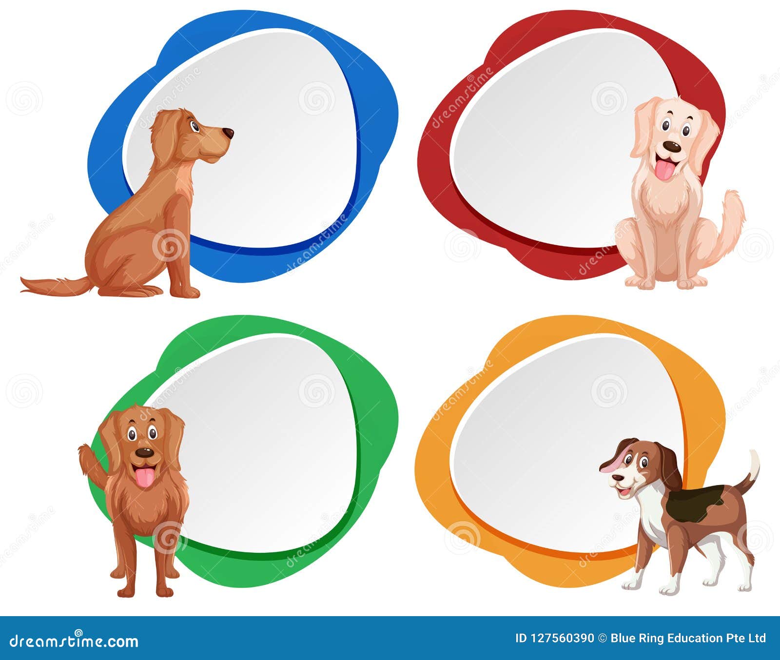 Set of dog banner stock vector. Illustration of happy - 127560390