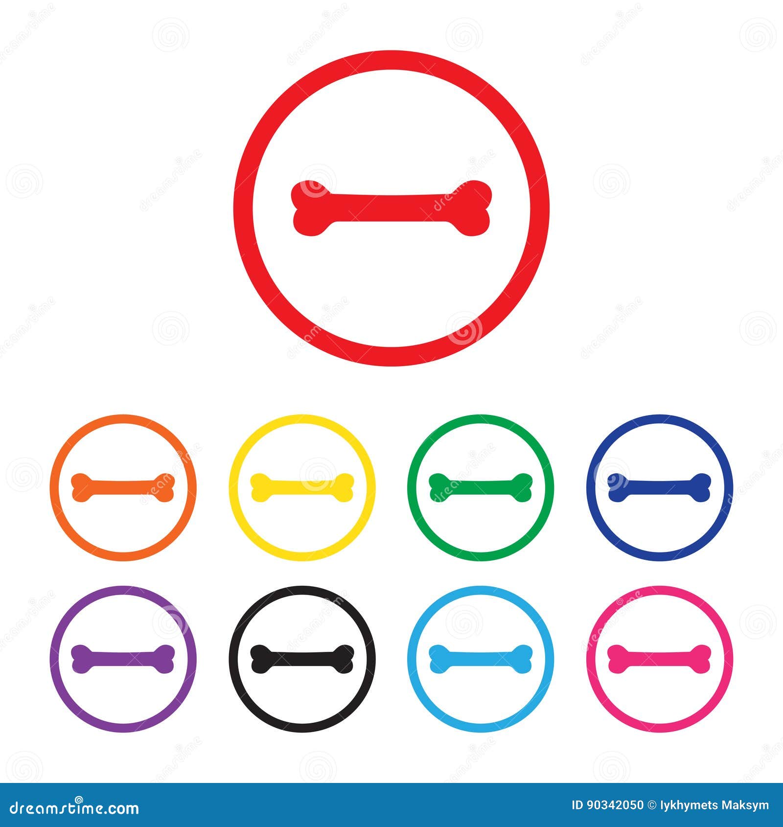 Set of Dog bone sign icon. stock vector. Illustration of concept - 90342050