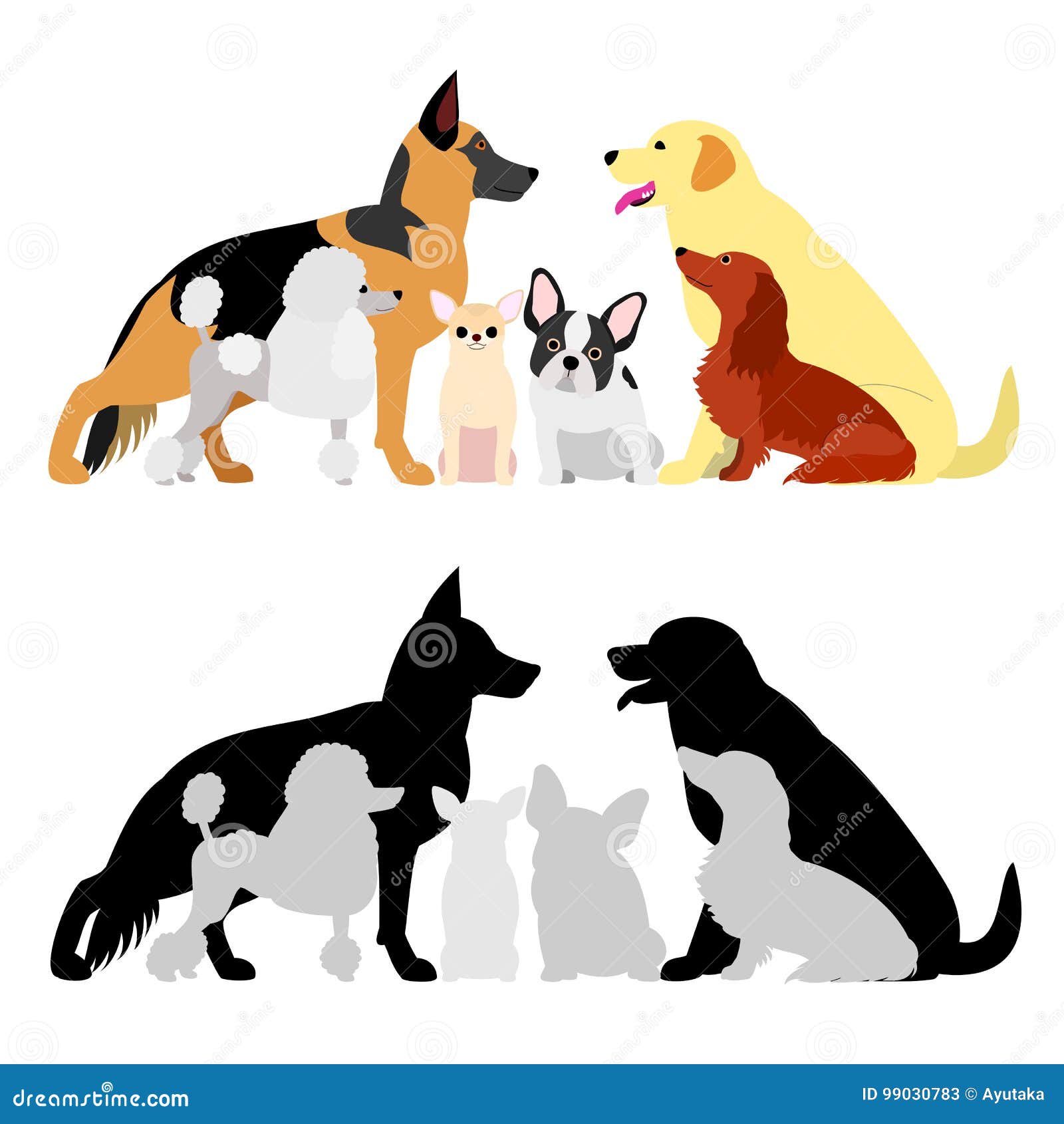 Set of dog group stock vector. Illustration of shop, puppy - 99030783