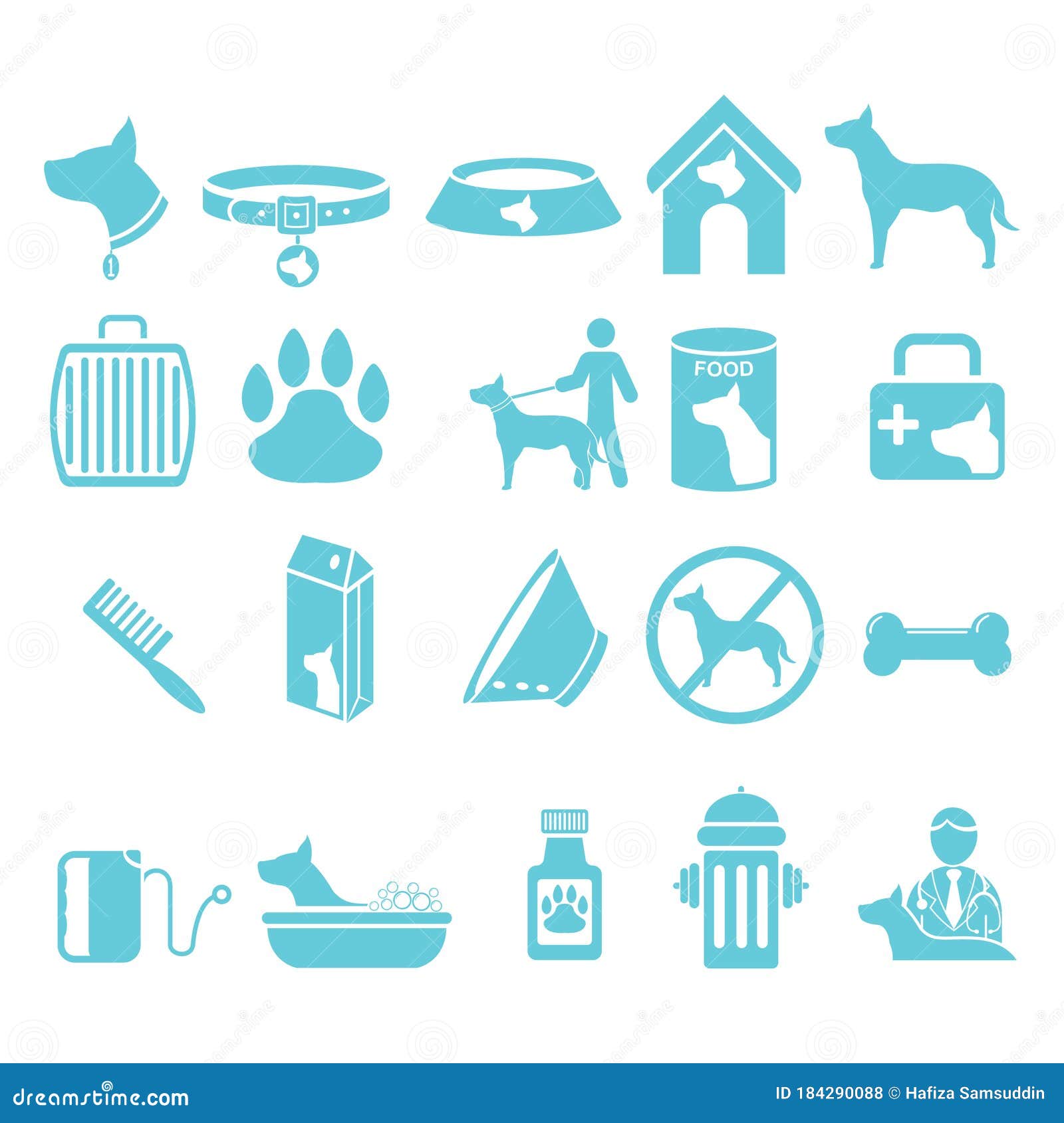 Set of Dog Icons. Vector Illustration Decorative Background Design ...