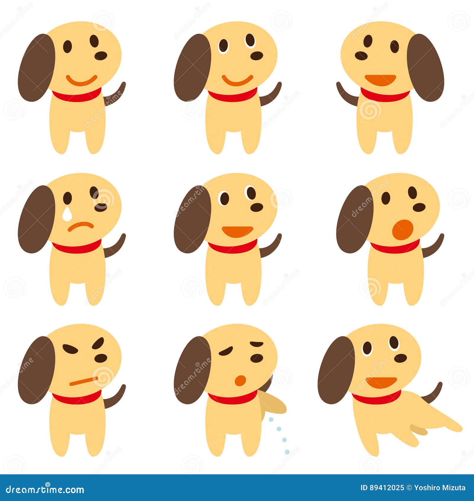 Set of dog pose stock vector. Illustration of animal - 89412025