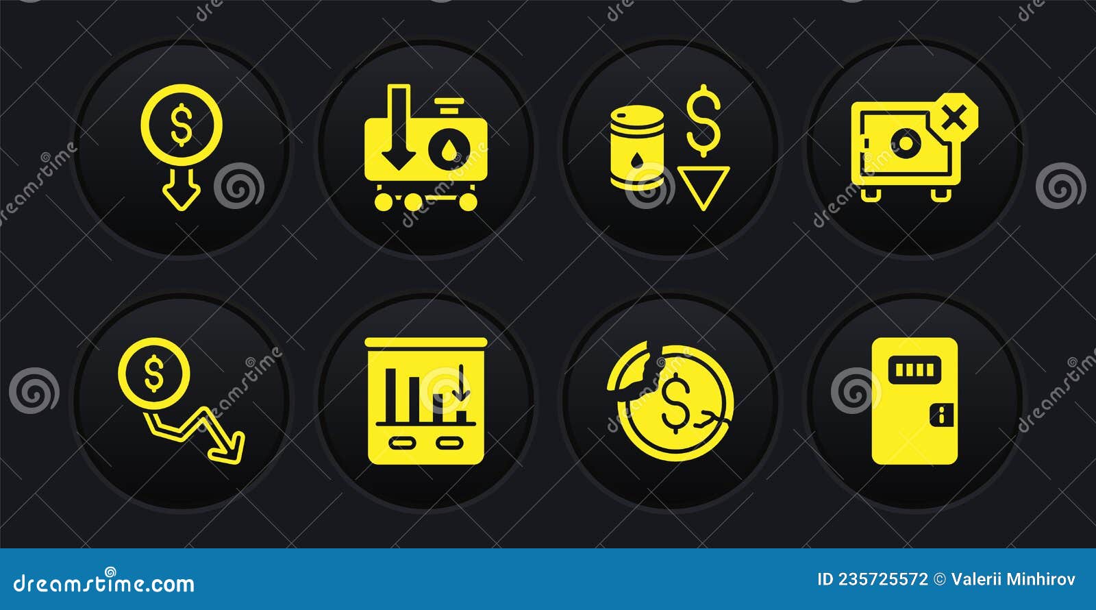 Set Dollar Rate Decrease, Safe, Pie Chart Infographic, Drop Crude Oil Price, Prison Cell Door ...