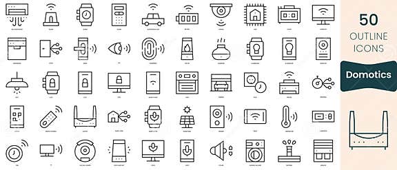 Set of Domotics Icons. Thin Linear Style Icons Pack Stock Vector - Illustration of domotics ...