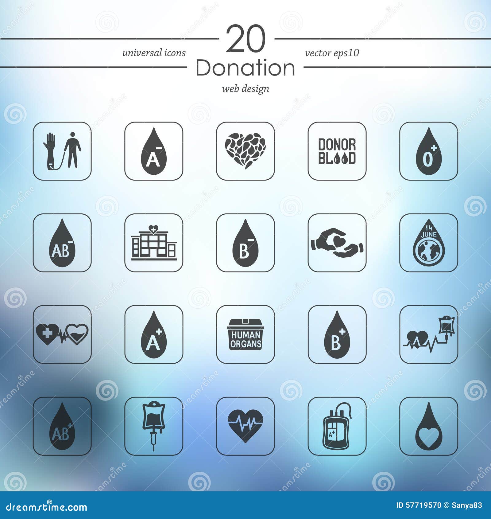 Set of donation icons stock vector. Illustration of element - 57719570